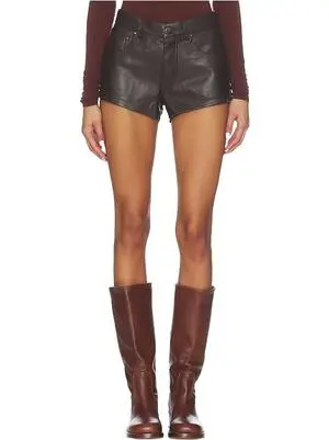 EB DENIM Portman Low Rise Short - Chocolate Leather