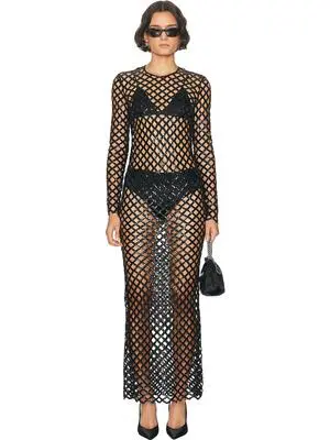 Dolce & Gabbana Long Sleeve Sequin Dress - Black