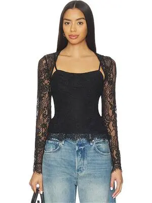 Free People Paloma Lace Top - Black