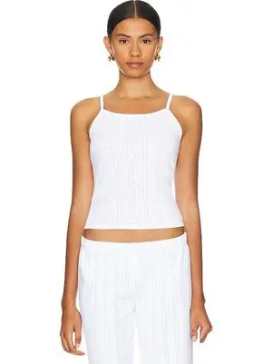 COU COU The Regular Picot Tank Top - White