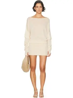 AYA MUSE Rea Knit Mini Dress - Taupe