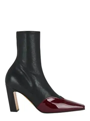 Khaite Nevada Ankle Stretch Boot - Black & Oxblood