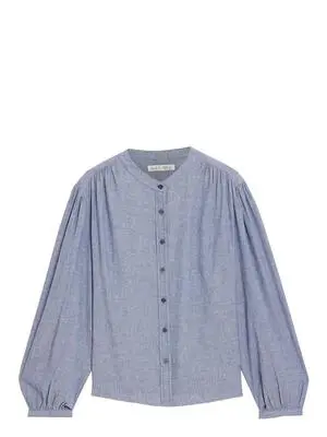 ALEX MILL Linen Top - Mid Denim