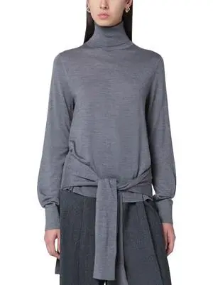TOTEME Turtleneck With Double Sleeves - Grey