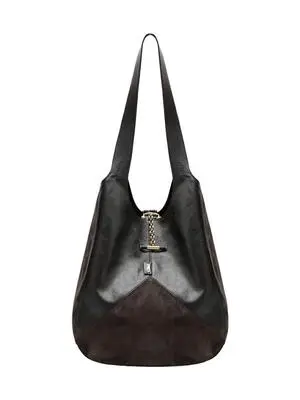 Chloé Balloon Leather And Suede Bag - Brown