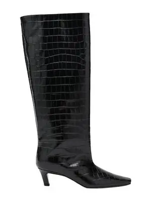 TOTÊME Croc-embossed Leather Boots - Black