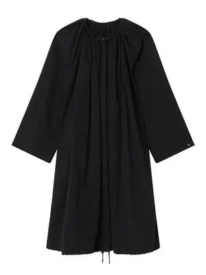 TOTEME Gathered Cotton-blend Coat - Black