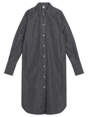 TOTEME Striped Shirt Dress - Black