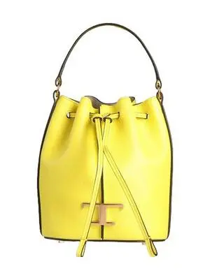 TOD'S Pebbled-leather Bucket Bag - Yellow