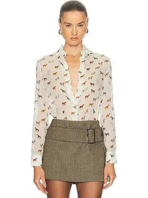 Gabriela Hearst Henri Blouse - Ivory Multi