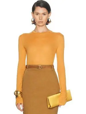 Saint Laurent Long Sleeve Top - Ocre