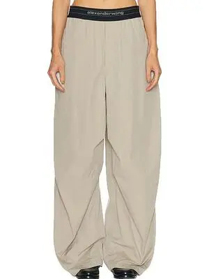 Alexander Wang Mid Rise Pleated Knee Pant - Stone