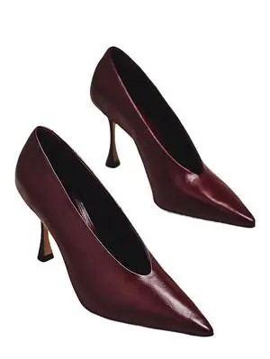 Anthropologie Classic Pointed-toe Pumps - Wine