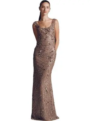 Dress The Population Josie Sleeveless Sequin Maxi Dress - Bronze
