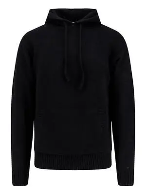 SEVEN GAUGE Hooded Wool Sweater - Black