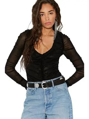 Free People Worn To Be Wild Bodysuit - Black