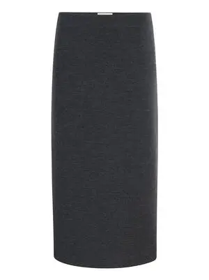 Khaite Khaite Patri Merino Wool Knit Skirt Storm