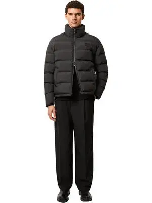 REISS Myles Monogram Relaxed Puffer Jacket - Black