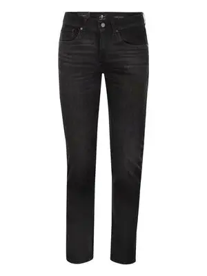 7 For All Mankind Five-pocket Tapered Jeans - Black