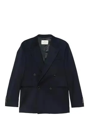 MANUEL RITZ Double-breasted Button-up Blazer - Blue