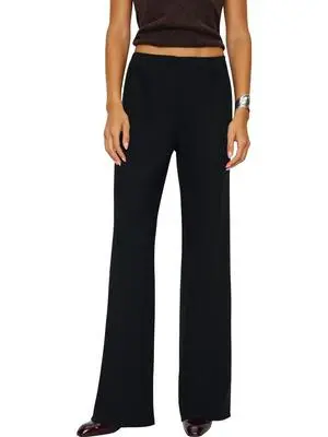 REFORMATION Gale Bias Cut High Waist Pants - Black