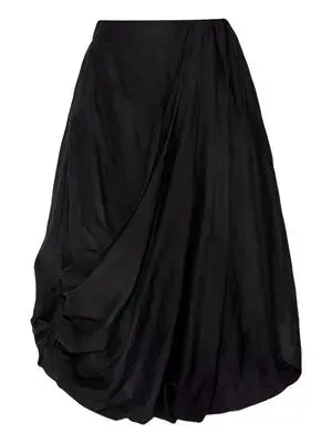 ALLSAINTS Nia Draped Midi Skirt - Black
