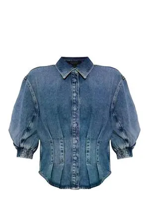 ALLSAINTS Puff-Sleeve Denim Shirt