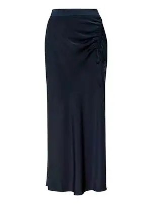ALLSAINTS Drawstring Bias-cut Maxi Skirt - Blue