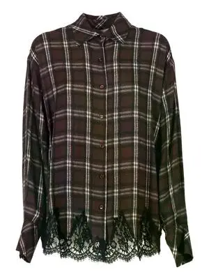 ERMANNO FIRENZE Plaid-pattern Shirt - Brown