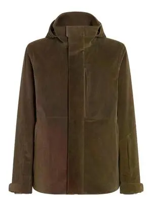 Zegna Cashco Hooded Corduroy Jacket - Brown