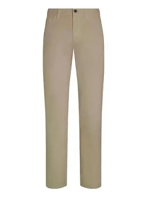 ZEGNA Leather-Patch Stretch-Cotton Pants