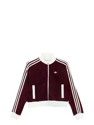 Adidas Velour Zipped Sweatshirt - Red