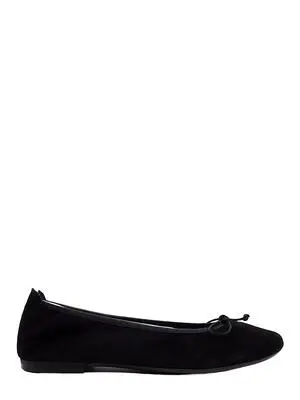 MENINA STEP Sofia Elastic Suede Ballet Flat - Black