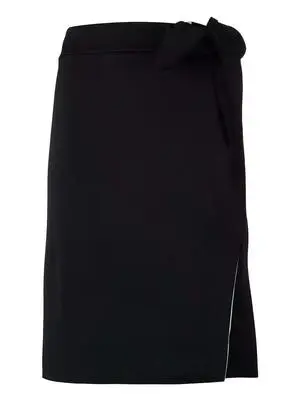 LANVIN Straight Midi Skirt With Bow Detail - Black