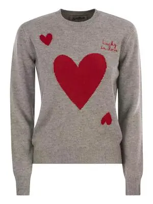 MC2 SAINT BARTH Heart Motif Top - Grey