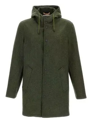 ALPE PIANO Hooded Wool Coat - Green