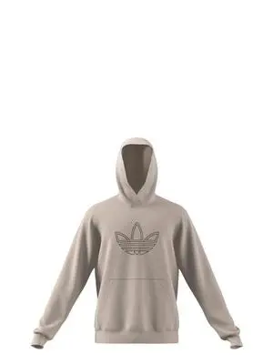 Adidas Outlined Trefoil Pullover Fleece Hoodie - Beige