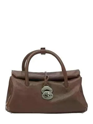 ZANELLATO Studded Top Handle Tote Bag - Brown