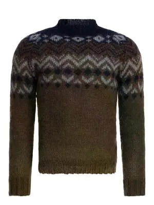 RAKKI Patterned Crew-neck Sweater - Brown