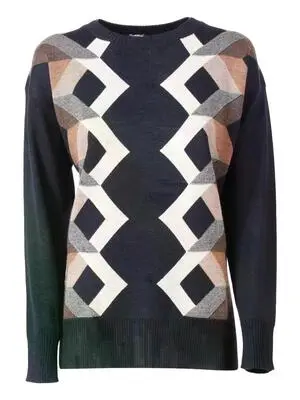 Lorena Antoniazzi Geometric-pattern Sweater - Blue