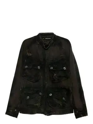 JULIUS Distressed-effect Denim Jacket - Brown