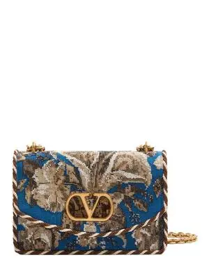 Valentino Garavani Vain Embroidered Shoulder Bag - Multicolour/black