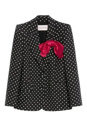 Valentino Garavani Plusdepois Print Jacket With Bow Detail Black/birch