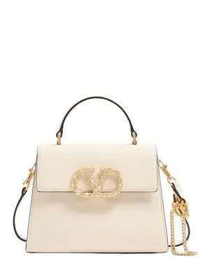 Valentino Garavani VSLING Small Handbag With Jewel Logo Ivory