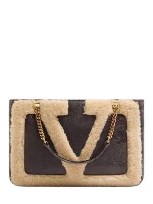 Valentino Garavani Viva Superstar Small Sheepskin Shopping Bag - Brown/beige