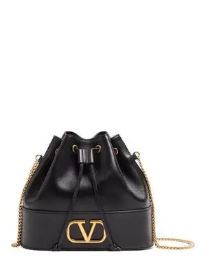 Valentino Garavani Mini Bucket Bag With Vlogo Signature Chain - Black