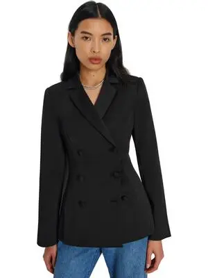 REFORMATION Caden Satin Blazer - Black