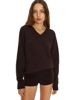 REFORMATION Walton Cashmere V-neck - Brown