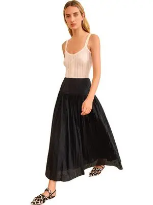 Ulla Johnson A-line Midi Skirt - Noir