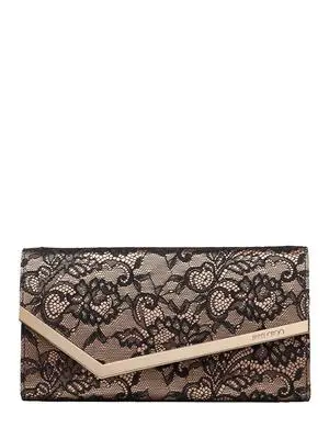 JIMMY CHOO Lace Emmie Clutch - Black